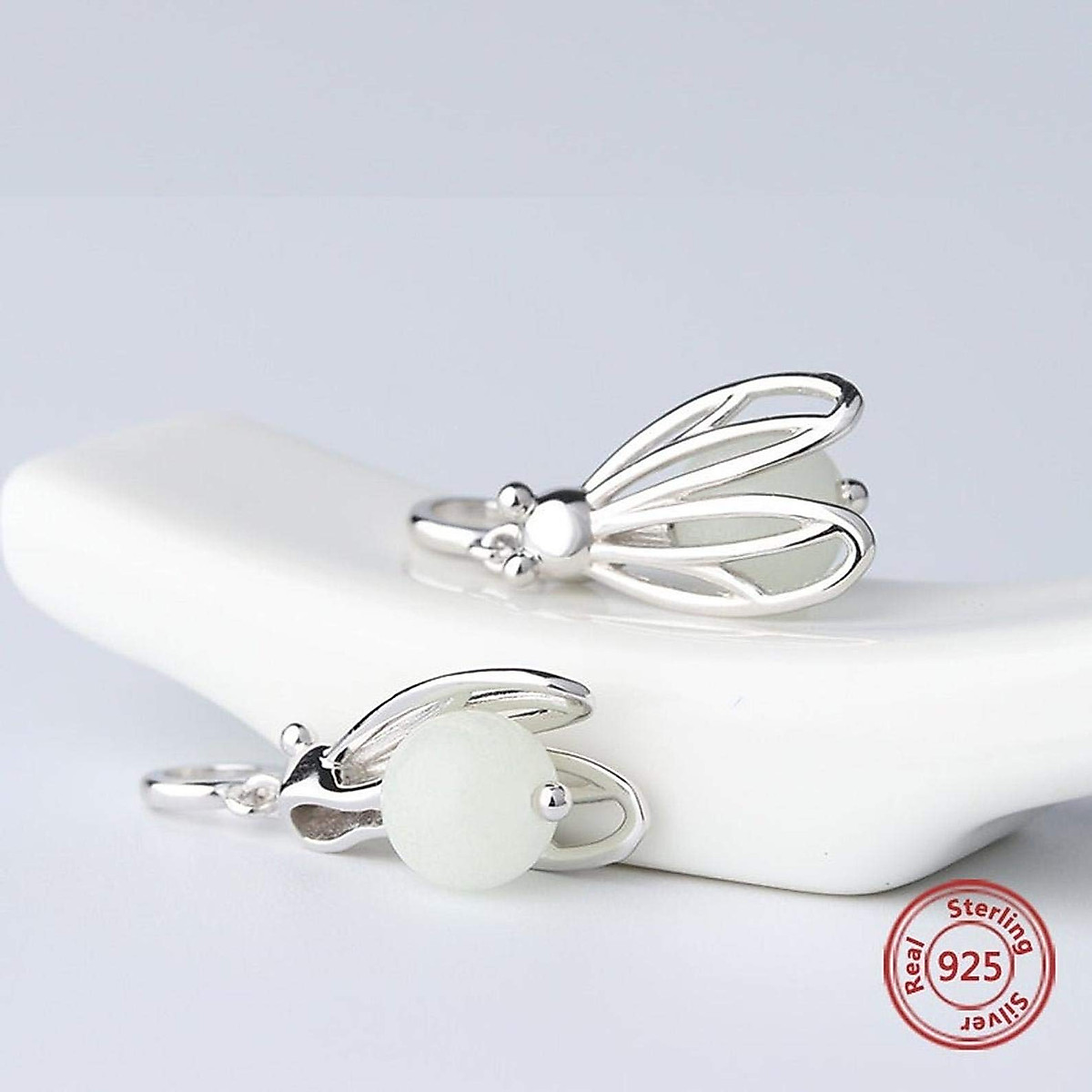 Bolenvi Luminous Firefly Glow in The Dark 925 Sterling Silver Charm Bead Pendant for Pandora & Similar Charm Bracelets or Necklaces