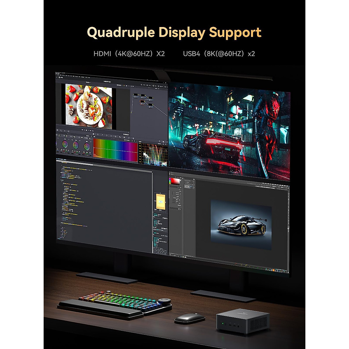 MINISFORUM DeskMini UM790 Pro Mini PC AMD Ryzen 9 7940HS Barebones Version Without RAM and SSD Personal Computer, AMD Radeon 780M Graphics, 2xHDMI(4K) 2xUSB4(DP|8K) Outputs