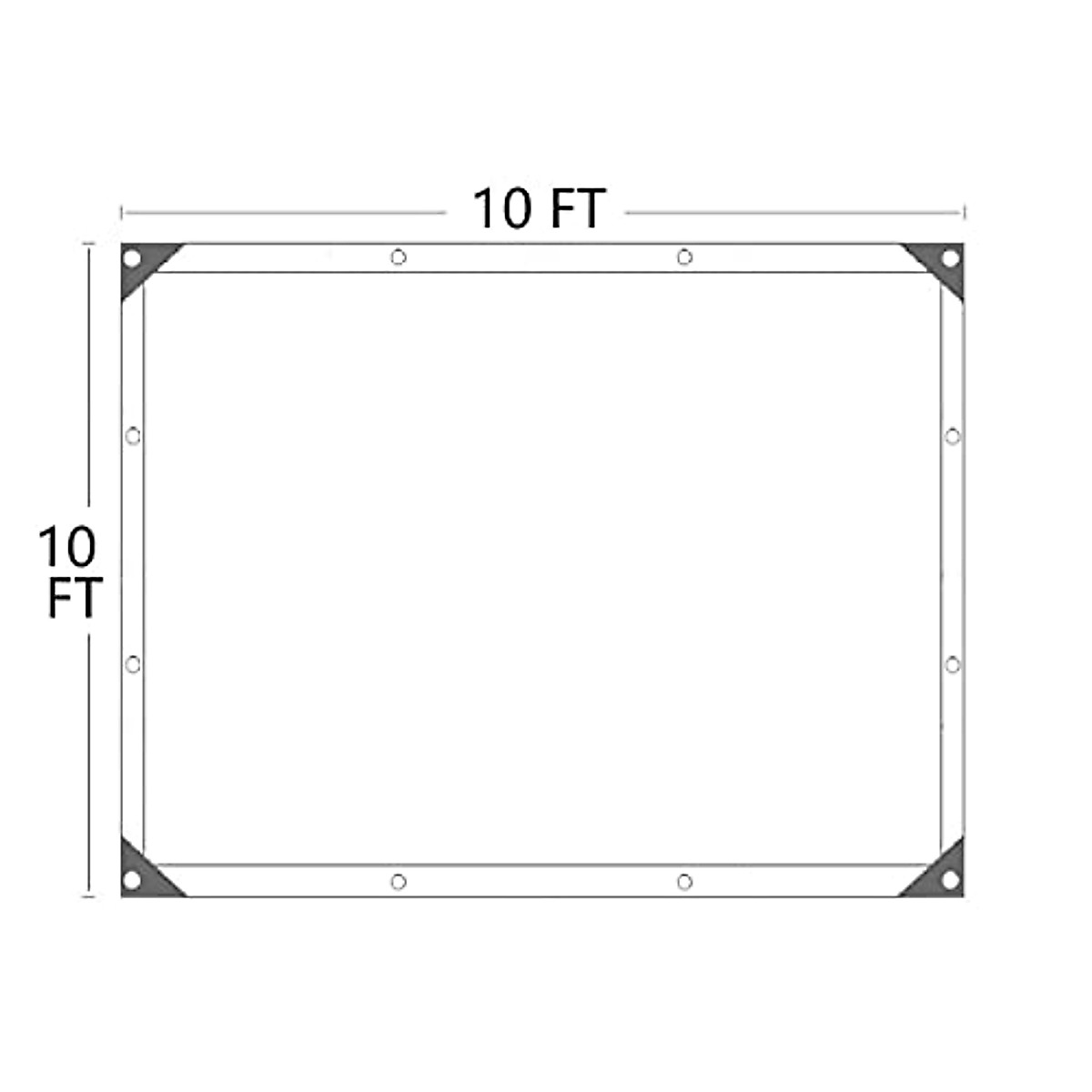 HHTHH Black Sun Mesh 80% Sunblock Shade Cloth 10ft x 10ft Taped Edge with Grommets UV Resistant Shade Sunblock Net Black Shade Cloth for Greenhouse, Parking, Garden Yard or Kennel