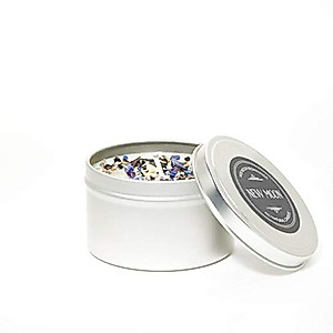 New Moon Candle by New Moon Beginnings - New Beginnings & Manifestation Candle - Dried Flower, Herb, & Crystal Candles - Aromatherapy Candles - Soy Candle - 8oz Tin