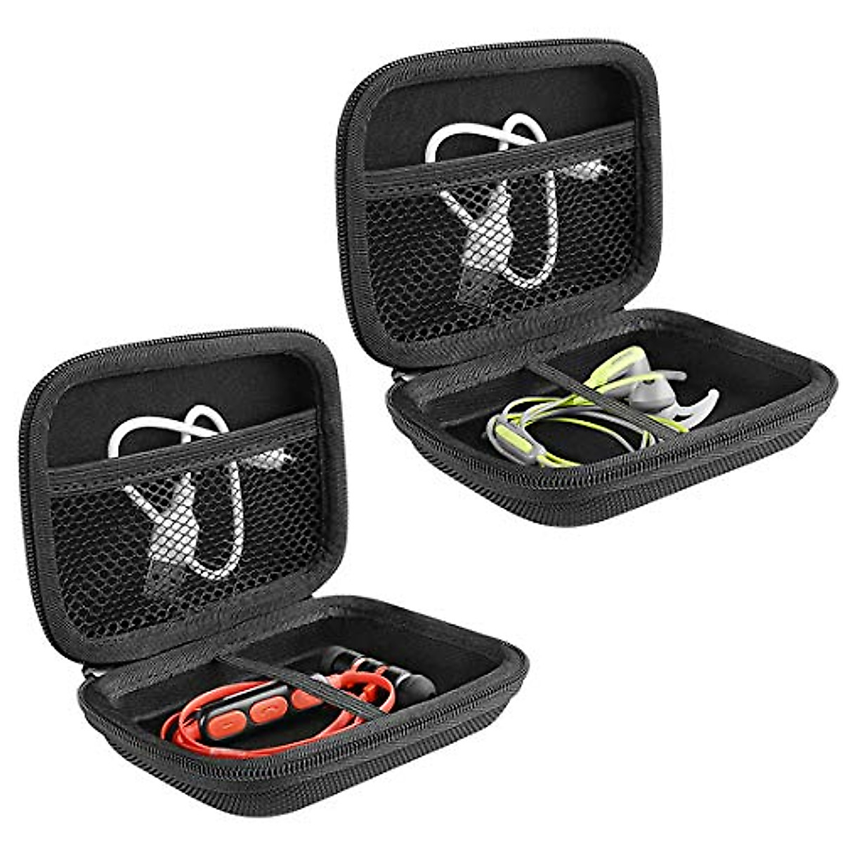 Geekria Shield Case Compatible with Bose, HiFiman, Phaiser, Shure Headset, Replacement Protective Hard Shell Travel Carrying Bag with Cable Storage (Black)