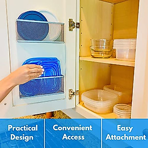 Slim Caddy Original - Scratch and Dent | Cabinet Door Organizer | Kitchen Plastic Lids Organizer, Bathroom Accessories, Under Sink Organizer, and More | 2 PK, 8”L x 3.5”H x 1.8”D each