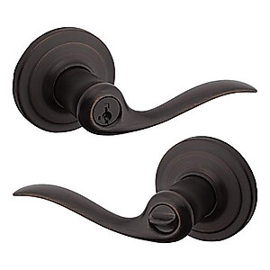 Kwikset Tustin Entry Lever featuring SmartKey in , Venetian Bronze/Standard Packaging