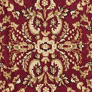 SAFAVIEH Lyndhurst Collection Area Rug - 10' Round, Red & Black, Traditional Oriental Design, Non-Shedding & Easy Care, Ideal for High Traffic Areas in Living Room, Bedroom (LNH214A)