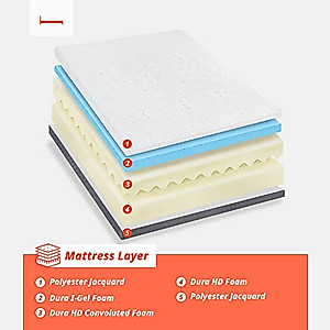 PrimaSleep 9 Inch Gel Infused Superior high-Density Memory Foam Mattress, CertiPUR-US® Certified, Gray, King