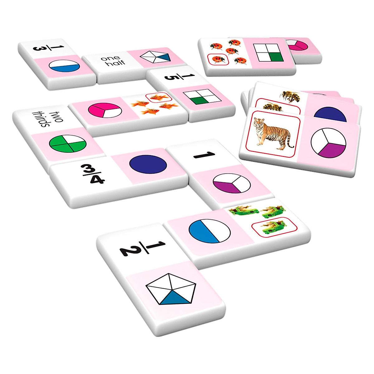 Junior Learning JL485 Fraction Dominoes, Multi 7.8 H x 4.7 L x 1.5 W