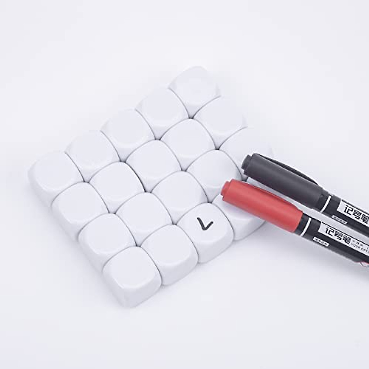 kaiheng 22mm Acrylic Dice with Smoothed Surface Six Sided Dice with Rounded Corner Blank White Dice Cubes for Board Games, DIY Sticker, Math Counting Teaching, Party Fun 20PCS