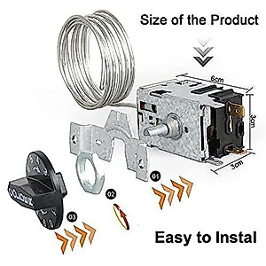 988284 Refrigerator Thermostat Temperature Control Kit Compatible for True Refrigerators 077B6856 Freezer Thermostat