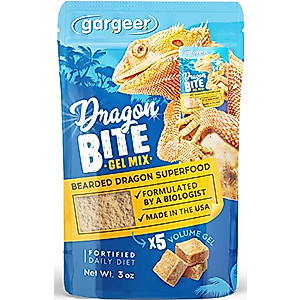 Gargeer 3oz Bearded Dragon Food. Complete Gel Diet for Both Juveniles and Adults. Proudly Made in The USA, Using Premium Ingredients, Fortified Gourmet Formula. Enjoy!