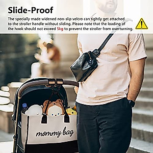 TOPDesign Universal Baby Stroller Organizer, Stroller Caddy with Heightened Insulated Cup Holders & Non-Slip Secure Hooks Accessories, Fits Most Strollers, Machine Washable (Black)