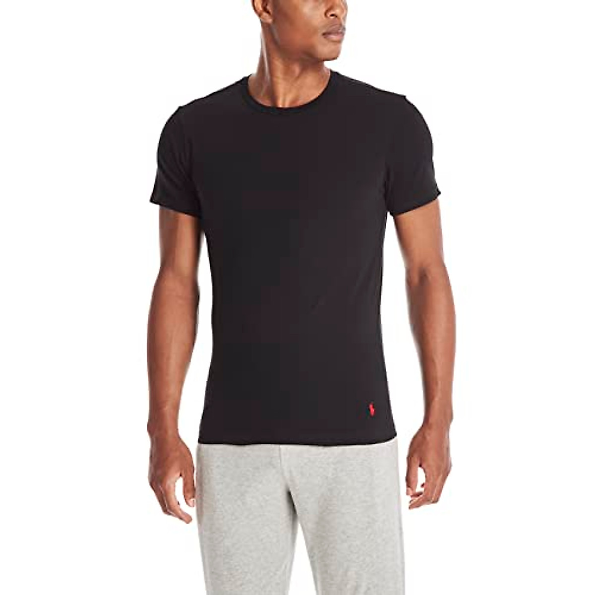 POLO Ralph Lauren Underwear Men's 3 Pack Slim Fit Crew Tees, Black, XL