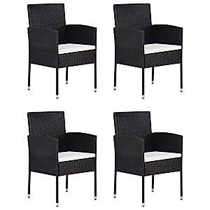 qiangxing 5 Piece Patio Dining Set Patio Table and Chairs Set Outdoor Patio Dining Set Outdoor Patio Furniture Patio Set Black 3067741