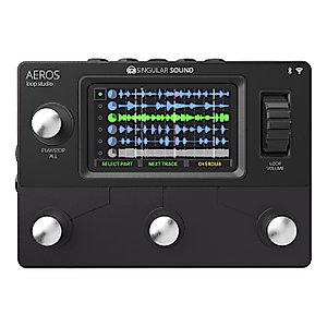 Aeros Loop Studio - 6 Track, Stereo Looper Pedal with Touch Screen and Hands Free Mixing