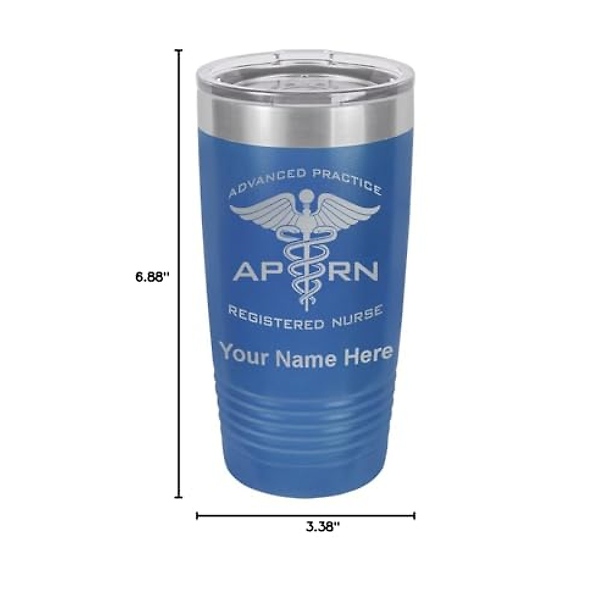 LaserGram 20oz Vacuum Insulated Tumbler Mug, APRN Advanced Practice Registered Nurse, Personalized Engraving Included (Dark Blue)