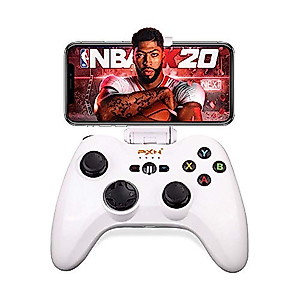 PXN Mfi Game Controller for Iphone Speedy(6603) IOS Gaming Controllers for Call of Duty Gamepad with Phone Clip for Apple TV, Ipad, IPhone (White)