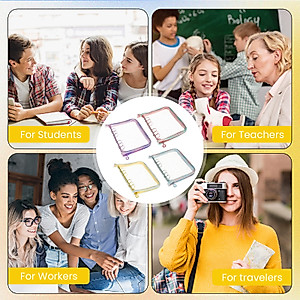 NEWEST A6 Clear Binder Cover with Zipper, 6-Ring Pink Gradient A6 Budget Binder Shell for Cash Budget System, Glitter PVC Refillable Notebook Binder Cover for Planner Journal Photo Album Diary Folder