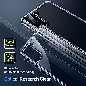 VANMASS [Shockproof & Crystal Clear Samsung Galaxy S21 FE Case 5G, [Military Grade Protection Yet Slim] [Optical Research Clear Material] Thin Soft Transparent Phone Case for Galaxy S21 FE 5G