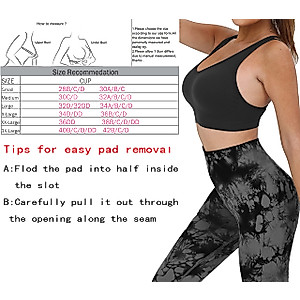 Miteiche Cross Back Sport Bras for Women,Padded Strappy Medium Support Yoga Bra with Removable Cups,Large