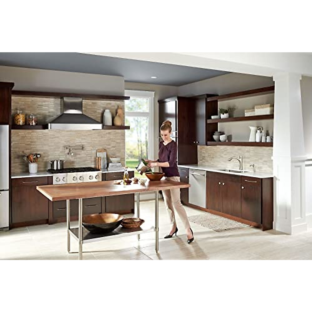 Moen Modern Spot Resist Stainless Wall Mount Swing Arm Folding Pot Filler, Double Jointed Kitchen Faucet, S665SRS