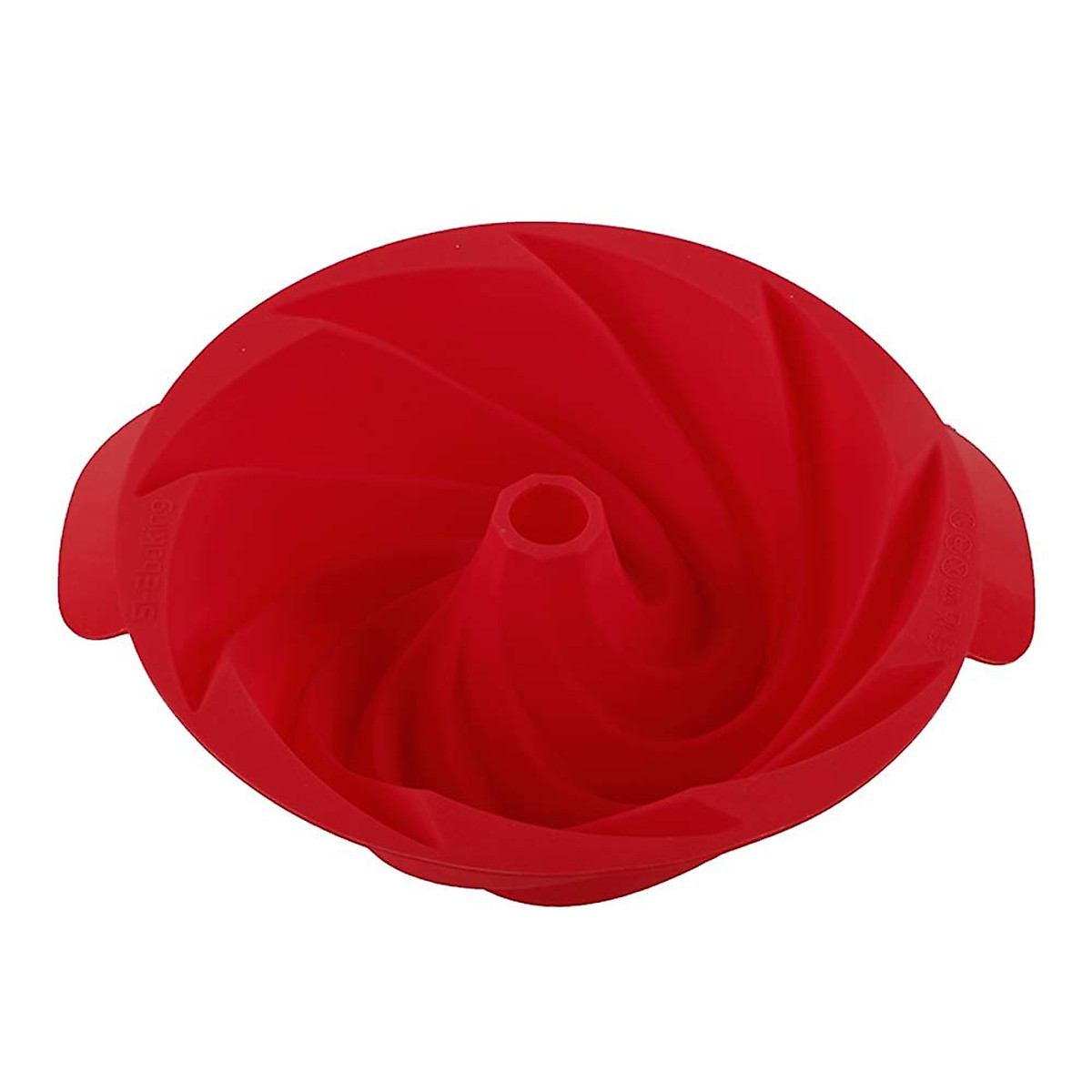 SHEbaking Silicone Fluted Pan,Jello Mold Gelatin Mold, Non-stick Baking Mold with Sturdy Handle Perfect for Cake, Jello, Mousse,Bread 9 inch