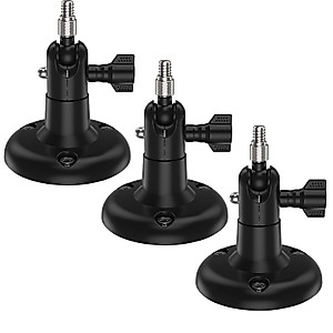 Koroao 【Upgraded Version】 Indoor/Outdoor Security Wall Mount for All Arlo Camera, Arlo Ultra, Arlo Essential, Wyze Cam Pan, eufyCam 2 - More Stable and Flexible Arlo Accessories(3-Pack,Black)