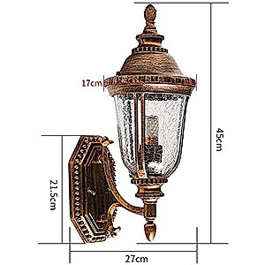 Simple And Cool Wall Lamp American Rustic Lantern Wall Light Retro LED Antique Fixture Oil Rubbed Bronze Finish Aluminum 45cm Sconce with Cracked Glass Shade Vintage Lamp For Home Bedroom Garden Yard