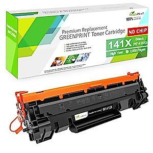 【NO CHIP, with Tool】 Compatible Toner Cartridge 141X W1410X ( W1410A, 141A ) Black High Yield, 2000 Pages for HP Laserjet M110w, M110we; HP Laserjet MFP M139we, M140w, M140we Printer GREENPRINT