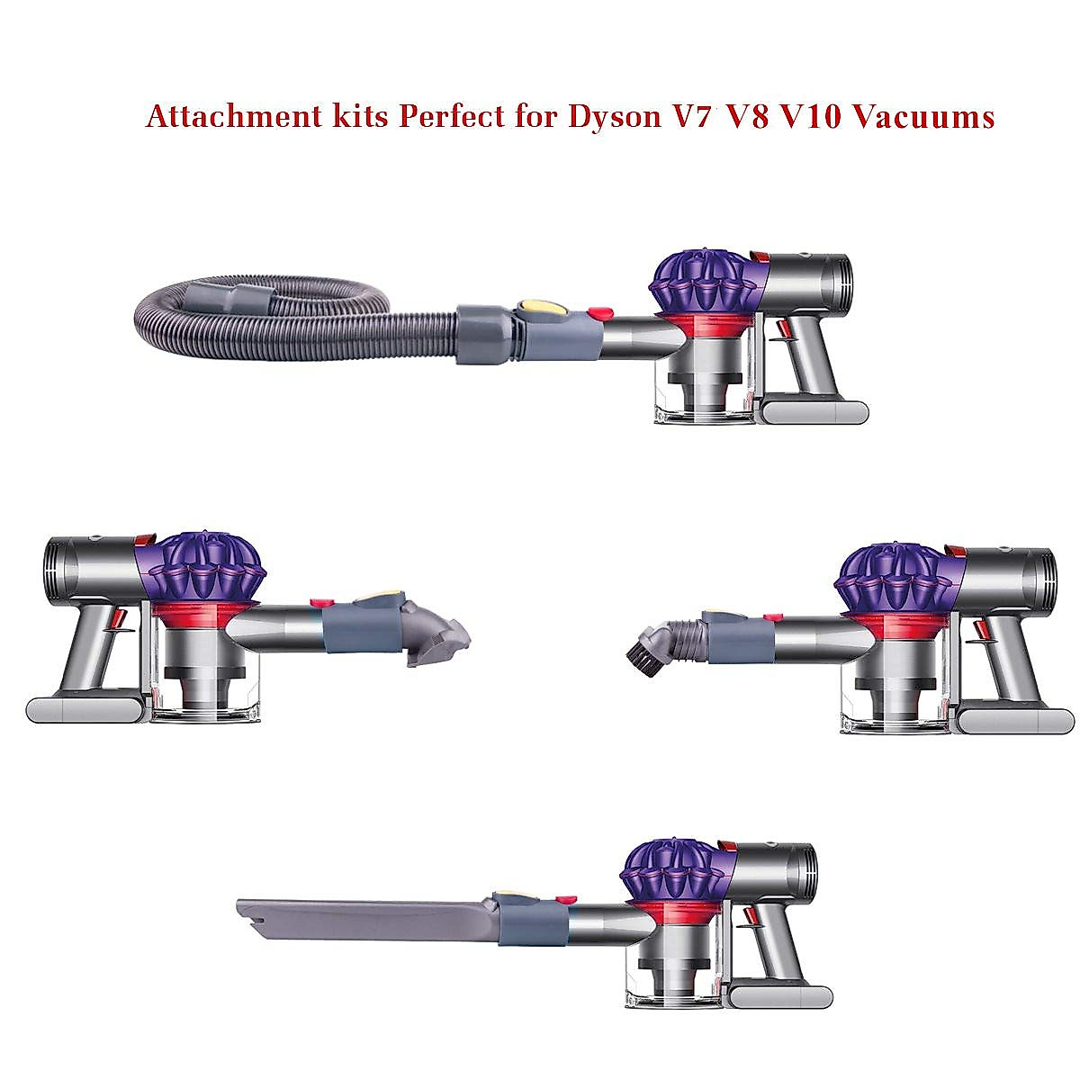 I clean 7packs Dyson v7 attachments, Compatible with Dyson V8, V8 Absolute,V7,V6,DC59,DC44,DC35,DC24,DC16,DC62,DC39,V10, V10 Absolute, V11Animal Cord-Free Vacuum Parts