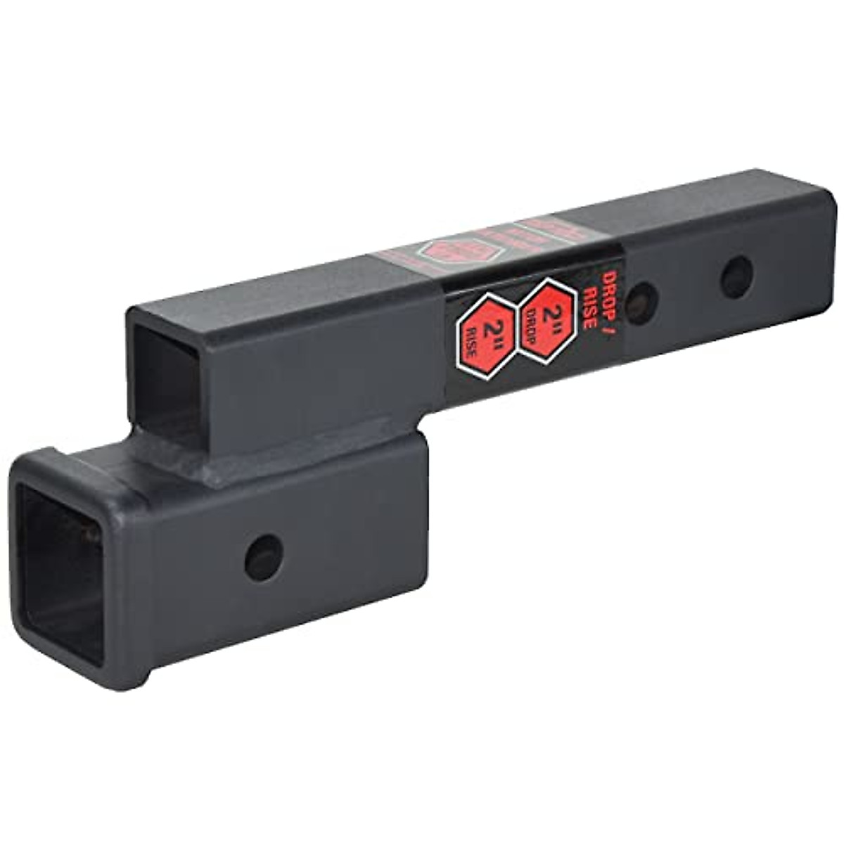 TOPTOW Trailer Receiver Hitch Extender Adapter 2" Drop/Riser, 7" and 9" Extension Length, 2" Shank, 7500lbs Towing Capacity, Matte Black