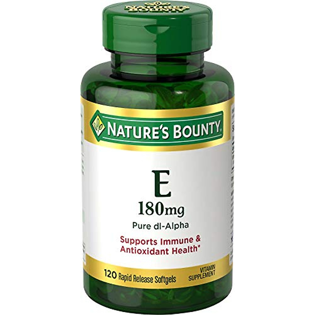 Nature's Bounty Vitamin E 400 IU Softgels Pure DL-Alpha 120 Soft Gels (Pack of 2)