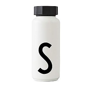 Design Letters Personal Thermo/Insulated Bottle (White) - S - BPA-free double walled vacuum, stainless Steel, Nordic design, Keeps Cold for up to 24 Hrs/Hot up to 12 Hrs, 500 ml, Leak-proof, 280 g.