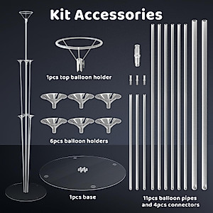 Balloon Stand 4 Set Balloon Sticks with Base Balloon Stands, Balloon Arch Stand for Birthday Decorations, Balloon Arch Kit for Table Graduation Baby Shower Gender Reveal Party Decorations