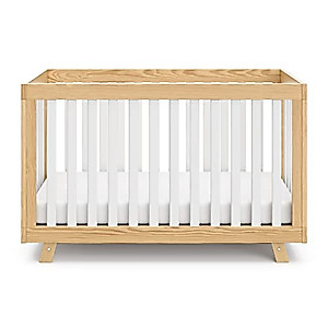 Storkcraft Beckett 3-in-1 Convertible Crib (Natural with White Slats) – Converts from Baby Crib to Toddler Bed and Daybed, Fits Standard Full-Size Crib Mattress, Adjustable Mattress Support Base