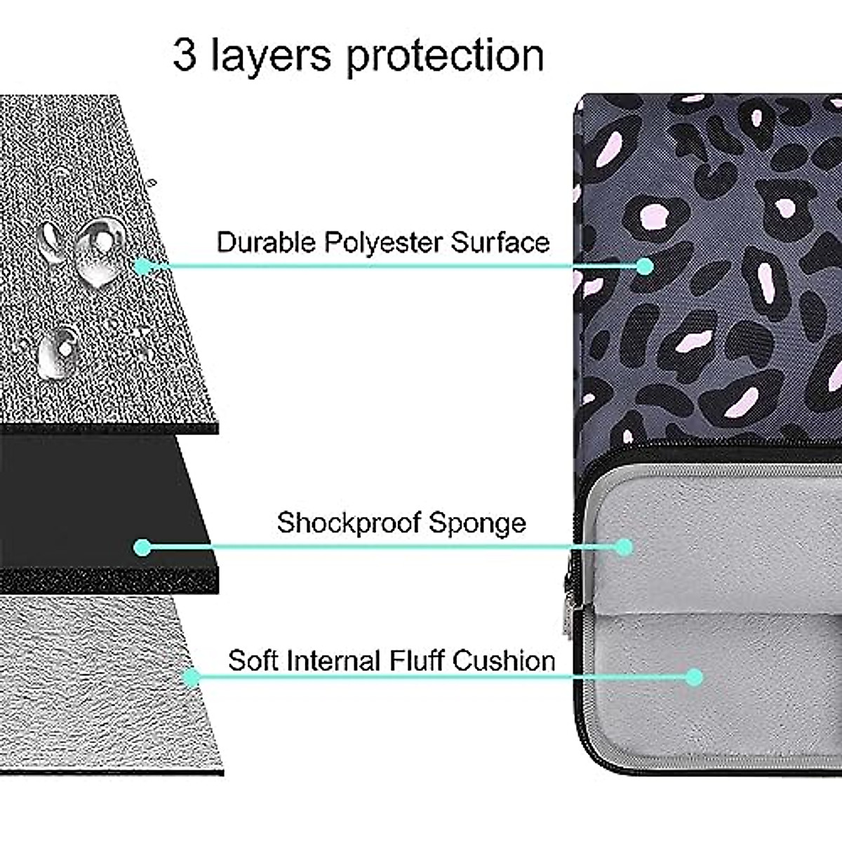 MOSISO Laptop Bag for Women, 15 inch Computer Bag Compatible with MacBook, HP, Dell, Lenovo, Asus, Notebook, 15.6 inch Laptop Messenger Shoulder Bag with Strap, Pink Cheetah Print Black Base