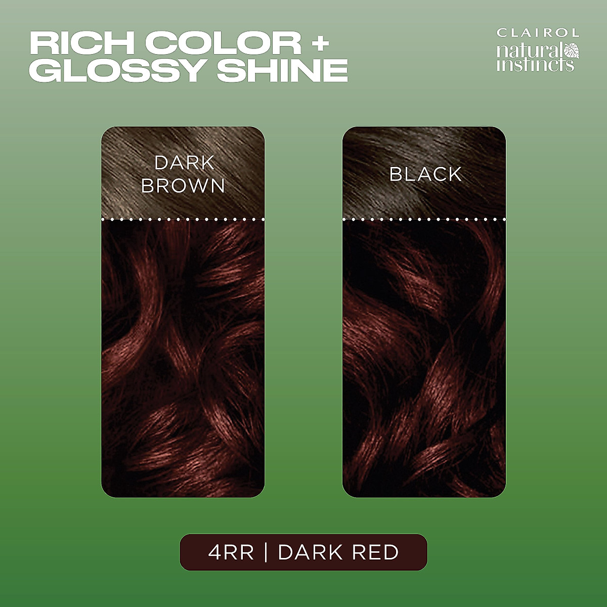 Clairol Natural Instincts Demi-Permanent Hair Dye, 4RR Dark Red Hair Color, Pack of 1