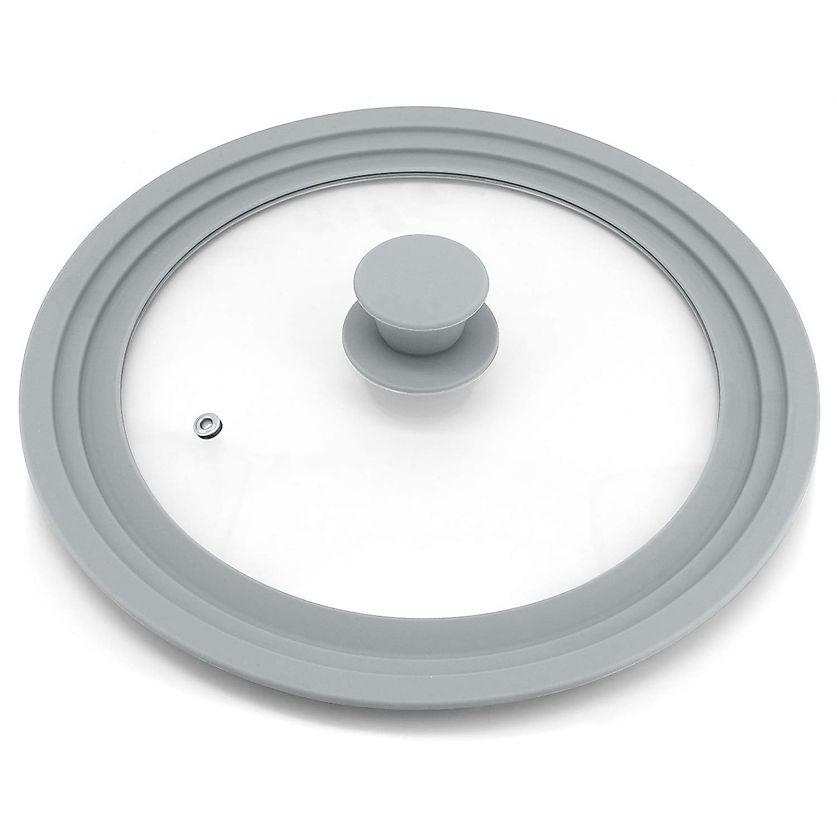 TOPULORS Universal Lid for Pots, Pans and Skillets, Tempered Glass with Silicone Rim Fits All 9 to 11 Inch Diameter Cookware, Frying Pan Cover, Replacement Lid, Dishwasher Safe, Grey