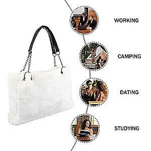Womens Tote Bag Shoulder Tote Bag Women's Tote Bag Plush Large Single Shoulder Bag Lady Handbag Stereoscopic Fuzzy Design Handbag Shoulder Tote Bag Women's Tote Handbags Hand Bags