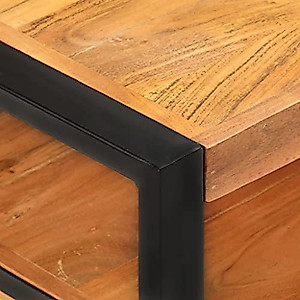 QJBSAVVA Coffee Table 47.2"x23.6"x15.7" Solid Acacia Wood,Bedside Tables Side Tables End Tables Entrance Tables Suitable for Meeting Rooms, Reception Rooms, Offices