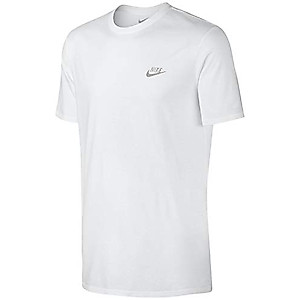 NIKE Sportswear Men's Club Embroidered Futura Tee, White/Black, Medium