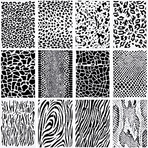 12 Pieces Leopard Stencils Animal Print Stencils Snakeskin Stencil Cheetah Print Stencils Reusable Painting Template Leopard Stencil for Bleaching Shirts Baking DIY Crafts Wall (5.9 x 8.3 Inch)
