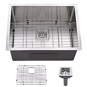 BoomHoze Undermount Laundry Utility Sink, 24"x19"x12" Deep Laundry & Utility Room Sinks 16 Gauge Stainless Steel Laundry Sink Undermount Kitchen Sink Outdoor RV Sink