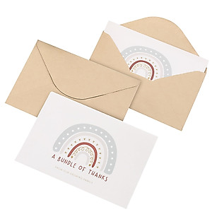 Baby Shower Thank You Cards with Envelopes, 50 Pack, Baby Girl Shower, Baby Boy Shower, Gender Neutral, Baby Shower Thank You Notes, Baby Shower Cards, Baby Thank You Cards for Girl, Baby Thank You