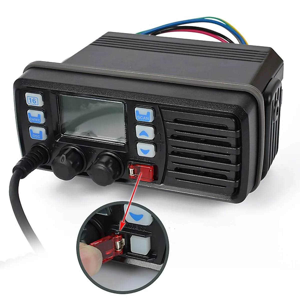 HYS TC-507 VHF Marine Transceiver 25 Watt Fixed Mount Marine VHF Radio Explorer, Optional Remote,Basic, Compact, Ocean Communication Tool,Marine Two Way Radio