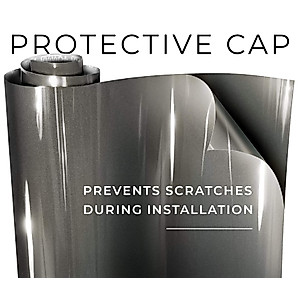 VViViD+ Ultra Gloss Candy Charcoal Grey Vinyl Car Wrap Premium Paint Replacement Film Roll with Nano Air Release Technology, Stretchable Protective Cap Liner, Self Adhesive (1ft x 5ft)