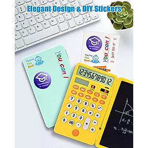 Aucanla Calculator with Notepad,12-Digit Large Display Desk Calculator,Rechargeable and Solar Basic Calculator for Office,School and Business