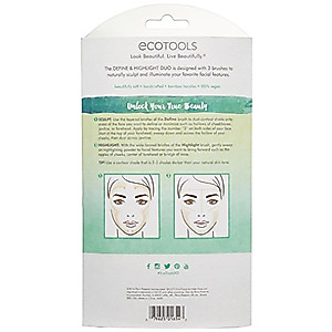 EcoTools Define & Highlight Duo, Makeup Brush Set for Powder, Bronzer, & Highlighter