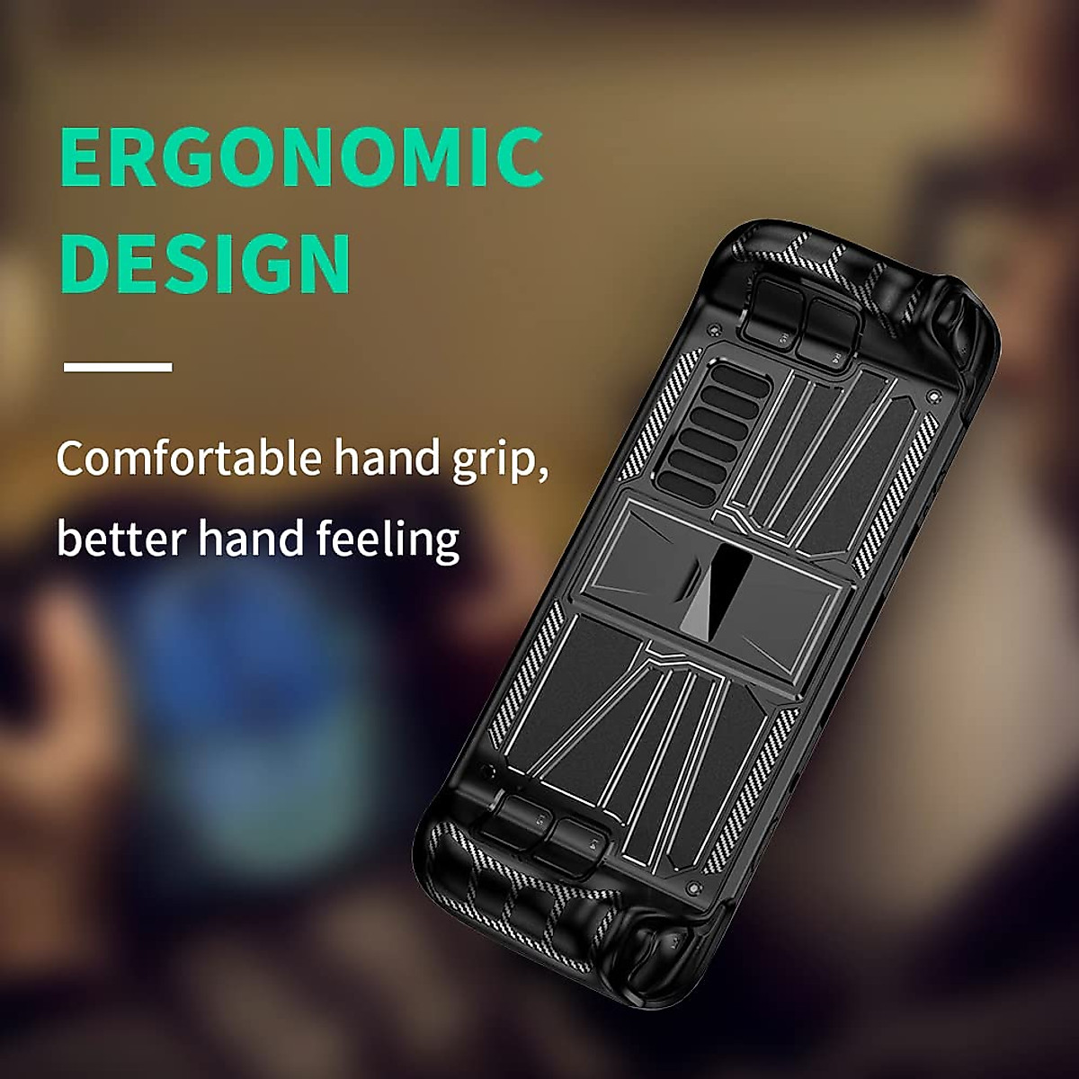 Funalot Adjustable Kickstand Case for Steam Deck 2022, TPU+PC Protective Case Cover, Full Protection, Shock-Absorption, Non-Slip & Anti-Collision Case Compatible with Steam Deck Valve Accessories