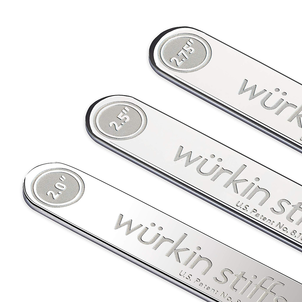 Würkin Stiffs 3-Pair Power Stays Magnetic Collar Stays 3 Pair, 3 Sizes | Includes (2) 2.0” Power Stays, (2) 2.5” Power Stays and (2) 2.75” Power Stays | Gift for Men | As Seen on Shark Tank