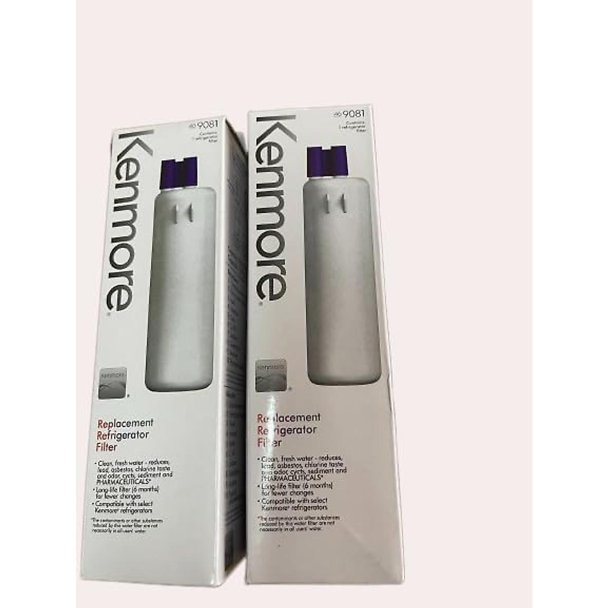 Kenmore Refrigerator Replacement 1, ,9930,9081 Water Filter, White, (2 PACKS)