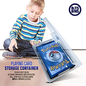 PRODUCT80 BitsBins 10 Pack Playing Card Case with Unique Inner Wall Design, Card Deck Box Fits Sleeved Cards, Game Cases for Standard Playing Cards, Holder for for MTG & Pokemon Cards